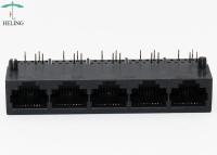China 1 X 5 Side Entry RJ45 Female Connector Unshielded Tab Down THT Solder for sale