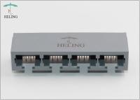 China Unshielded 1x4 Four Ports RJ45 Female Connector For Network Modem Grey Color for sale