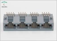 China Unshielded 1x4 Four Ports RJ45 Female Connector For Network Modem Grey Color for sale
