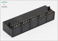 China Black Housing Modular Jack 1 x 5 Ports RJ45 Multiport Connector For PC Motherboard / Card for sale