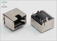 China Brass Shielded Right Angle Rj45 Connector , 90 Degree Rj45 Female Coupler Built - In LED Lamp for sale