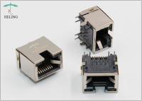 China Brass Shielded Right Angle Rj45 Connector , 90 Degree Rj45 Female Coupler Built - In LED Lamp for sale