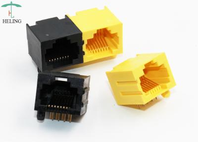 China Unshielded RJ45 1x2 Two Ports Rj45 8p8c Connector Female Stitching R / A for sale