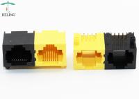 China Unshielded RJ45 1x2 Two Ports Rj45 8p8c Connector Female Stitching R / A for sale