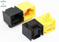 China Unshielded RJ45 1x2 Two Ports Rj45 8p8c Connector Female Stitching R / A for sale