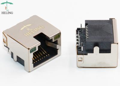 China Right Angle RJ45 Jack Connector Overhangs PCB For DSL / ADSL /XDSL for sale