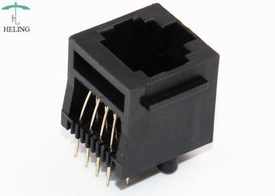 China 1.27 mm Terminal Pitch Vertical RJ45 Modular Jack 8P8C THT Top Entry for sale