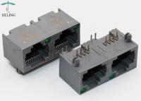 China Grey Color RJ45 Female Connector Through Hole Mounting Type For Ethernet Hubs Switches for sale