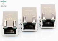 China Shielded 1000 Base - T Magnetic RJ45 Jack Tab Up With LED And EMI Finger for sale