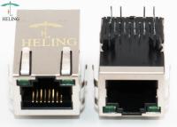 China Shielded 1000 Base - T Magnetic RJ45 Jack Tab Up With LED And EMI Finger for sale