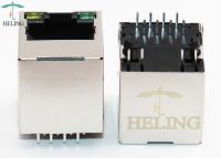 China Vertical 10 / 100 Base - T Integrated Magnetic RJ45 Connector LAN Modular Jack 100 Mbps for sale