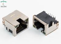 China Single Port RJ45 Connector PCB Mount Ultra Low Profile With LED Aligned for sale