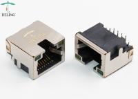 China Single Port RJ45 Connector PCB Mount Ultra Low Profile With LED Aligned for sale