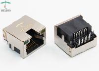 China Single Port RJ45 Connector PCB Mount Ultra Low Profile With LED Aligned for sale