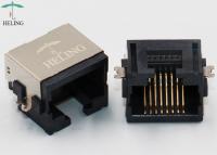 China 90 Degree Horizontal Low Profile RJ45 , RJ45 Modular Jack SMT Overhangs PCB Mount for sale