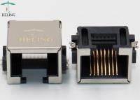 China Through Hole Low Profile RJ45 , Tab Up Female Lan SMT RJ45 Waterproof Connector for sale