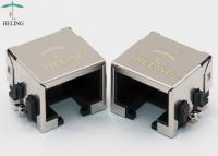 China Through Hole Low Profile RJ45 , Tab Up Female Lan SMT RJ45 Waterproof Connector for sale