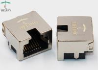 China Female Low Profile RJ45 Connector R / A Offset / Overhangs PCB Thru - Hole Mounting for sale