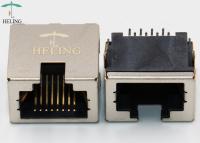 China Female Low Profile RJ45 Connector R / A Offset / Overhangs PCB Thru - Hole Mounting for sale