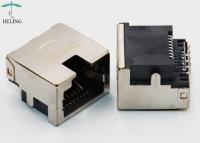 China Ultra Low Profile Cat5 Offset PCB RJ45 Modular Connector Thru Hole Mounting for sale