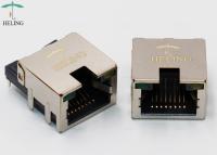 China Through Hole Customized Low Profile RJ45 , Tab Up Female Lan Connector for sale