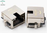 China 8P8C Brass Shielded PCB RJ45 Jack , Brass Shielded PCB Mount RJ45 Connector for sale