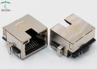China 8P8C Brass Shielded PCB RJ45 Jack , Brass Shielded PCB Mount RJ45 Connector for sale