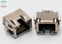 China Thru Hole R/A Shielded PCB RJ45 Ethernet Connector With EMI Tabs for sale