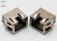 China Tab Up Shielded Overhangs RJ45 Board Mount Through Hole PCB Mounting for sale