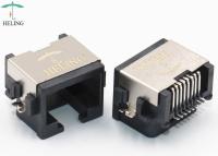 China Brass Shielded Low Profile RJ45 , Tab Up Female Lan SMT Connector RJ45 Waterproof for sale