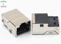 China 100 Base T Integrated Magnetics RJ45 Brass Shielded Right Angle Side Entry for sale