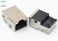 China 100 Base T Integrated Magnetics RJ45 Brass Shielded Right Angle Side Entry for sale