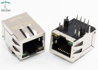 China Thru - Hole Mount RJ45 100Base TX , Integrated Magnetics Right Angle RJ45 T Connector for sale