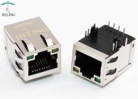 China 8P8C EMI Gasket 100Base T Connector Integrated Magnetics Shielded With LED for sale
