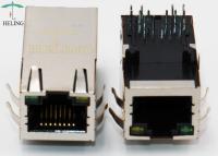 China 2.5 G / 5 G EMI Tab Spring Cat 5 1000Base T 8P8C 1x1 One Port Modular Jack for sale