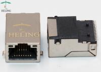 China 1.27mm Terminal Pitch 1000Base T RJ45 , Right Angle Female RJ45 Receptacle for sale