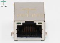 China 1.27mm Terminal Pitch 1000Base T RJ45 , Right Angle Female RJ45 Receptacle for sale