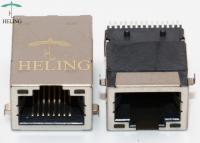 China 1.27mm Terminal Pitch 1000Base T RJ45 , Right Angle Female RJ45 Receptacle for sale