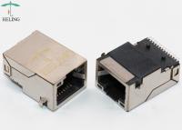 China 1.27mm Terminal Pitch 1000Base T RJ45 , Right Angle Female RJ45 Receptacle for sale