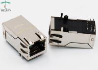China 1 x 1 Single Port 1000Base T RJ45 Connector EMI Tabs With Green / Yellow Lights for sale