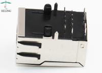 China Thru - Hole PCB Mount 1000Base T RJ45 Jack Right Angle With EMI Gasket for sale