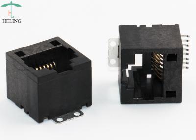 China Black Housing RJ45 Vertical Connector No - Shielding Shell For Hubs / Router for sale
