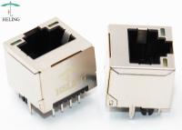 China One Port Vertical RJ45 Jack PCB Mount , Customized Female LAN Cable Jack for sale