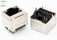 China One Port Vertical RJ45 Jack PCB Mount , Customized Female LAN Cable Jack for sale