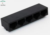 China Black R / A 1 X 5 Ports RJ45 Female Connector 10P4C Ethernet Port For DSL / ADSL for sale