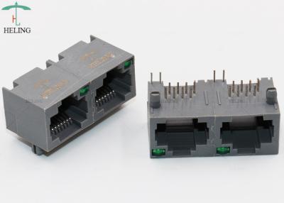 China Unshielded RJ45 Ethernet Connector Modular Jack 1 X 2 Ports For Network Repeater for sale