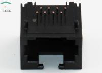 China Unshielded Black 8P8C RJ45 Modular Connector Ethernet Jacks For PC Card Without LED for sale