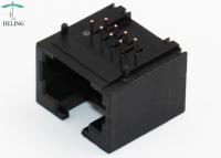 China Unshielded Black 8P8C RJ45 Modular Connector Ethernet Jacks For PC Card Without LED for sale