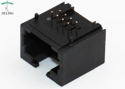 China Unshielded Black 8P8C RJ45 Modular Connector Ethernet Jacks For PC Card Without LED for sale