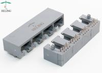 China Multi - Port RJ45 Modular Plug 1 X 4 Right Angle Connector For Network XDSL for sale